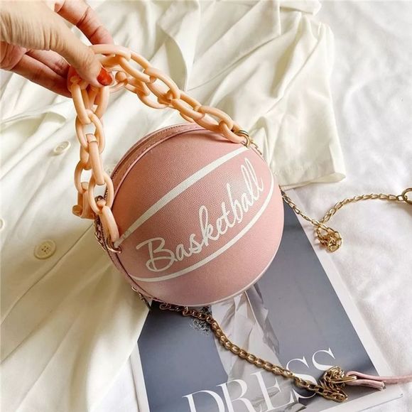 Source Unknown | Bags | Nwt Minibasketball Pink Novelty Faux Leather ...